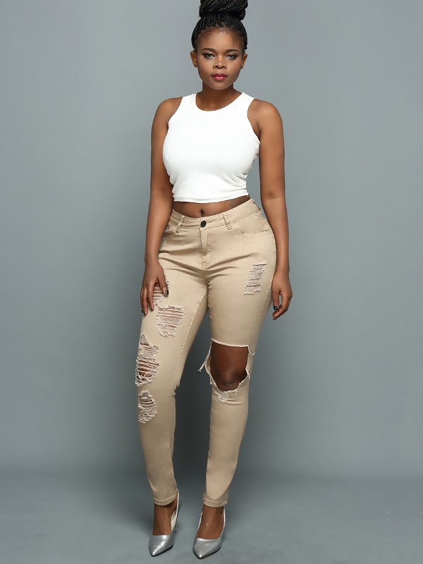 Cool Destructed High Waist Ripped Jeans Online. Discover hottest trend ...