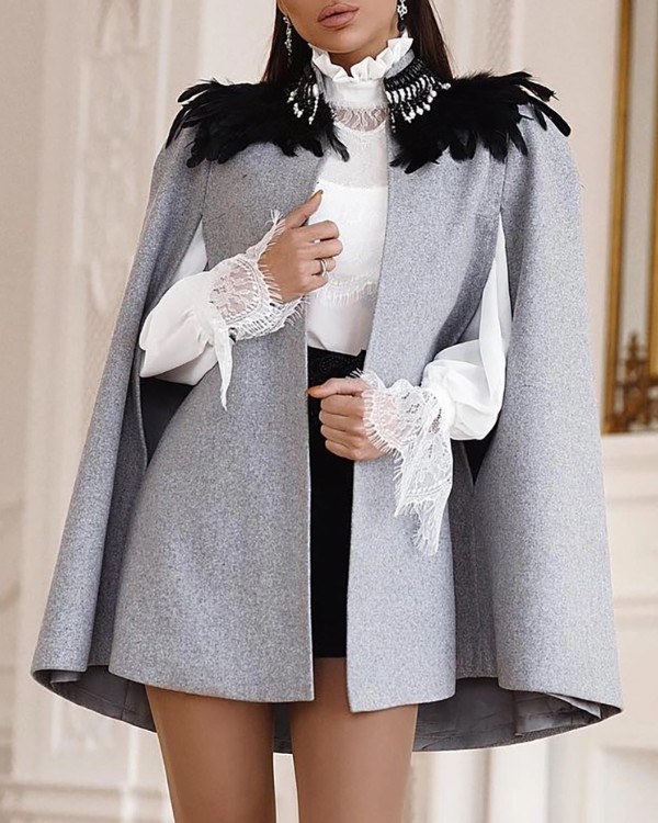 Solid Open Front Cape Coat Online. Discover hottest trend fashion at ...