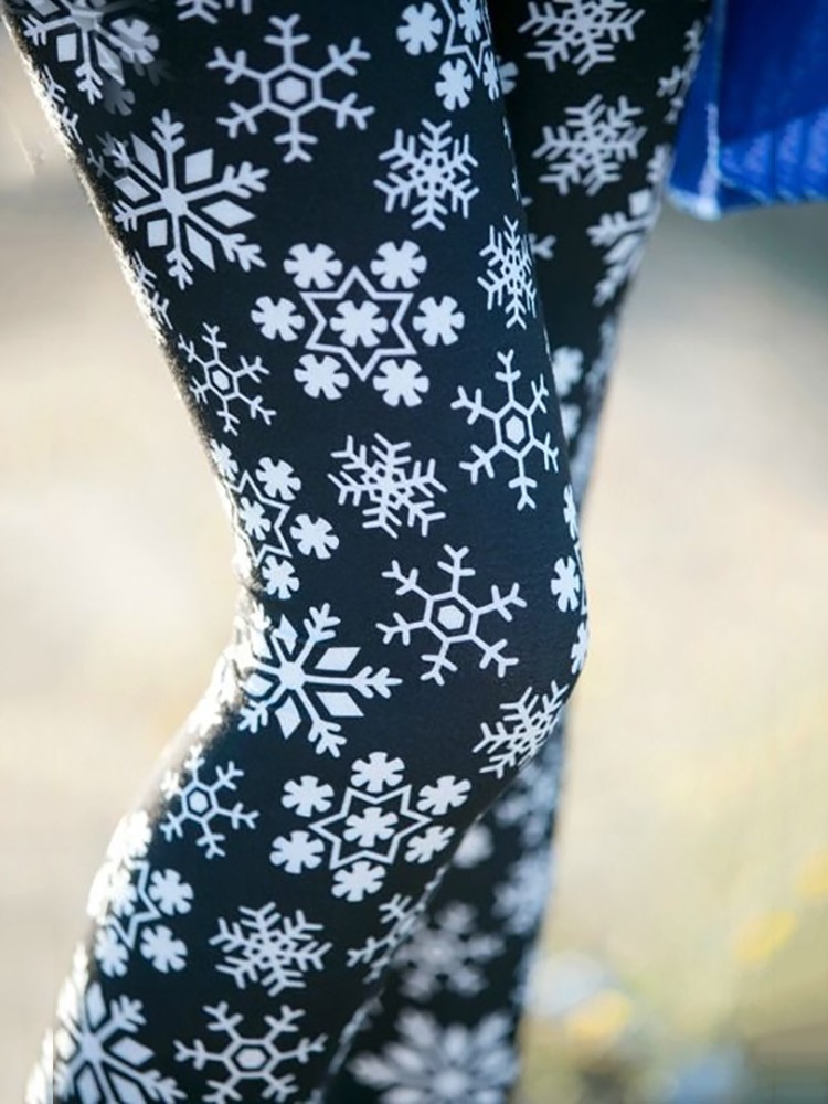 Trendy Christmas Snowflake Print Skinny Legging Online. Discover ...