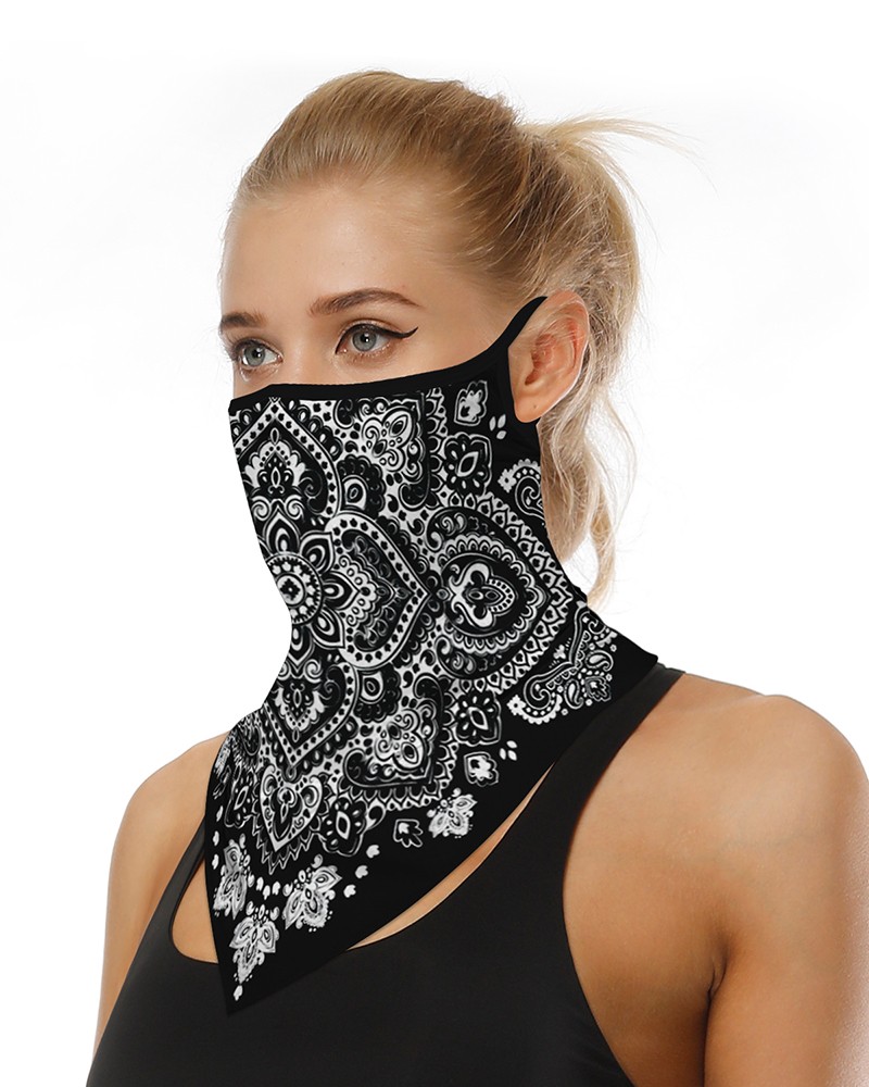 Floral Print Breathable Ear Loop Face Cover Outdoors Bandana