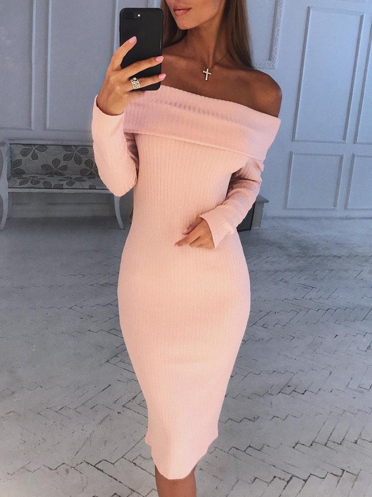 Fold-over Off Shoulder Maxi Bodycon Dress Online. Discover hottest ...