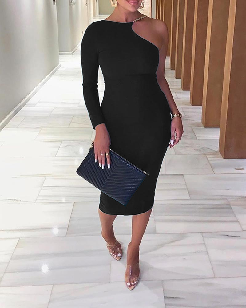 One Shoulder Bodycon Midi Dress Online. Discover hottest trend fashion ...